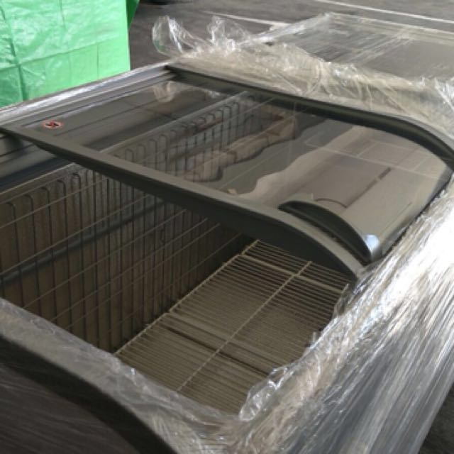 Chest freezer with see through glass panel for 2 units., Everything ...