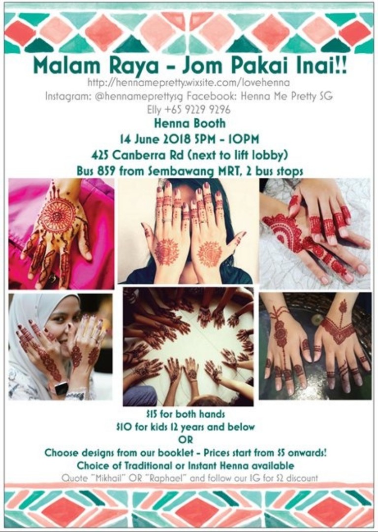 Inai / Henna Malam Raya at Sembawang, Bulletin Board, Looking For on ...