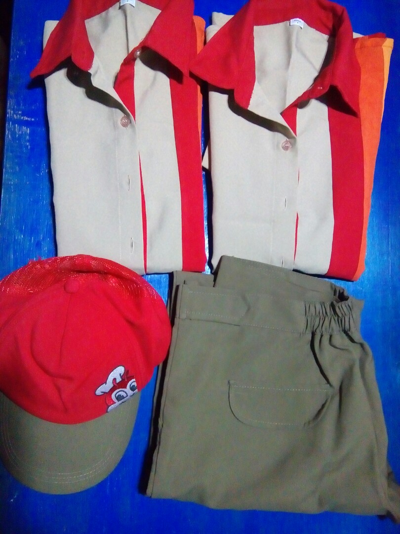 Jollibee Uniform cup blouse pants, Women's Fashion, Tops, Blouses on ...