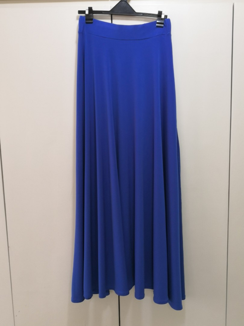 Electric Blue Long Skirt, Women's Fashion, Bottoms, Skirts on Carousell