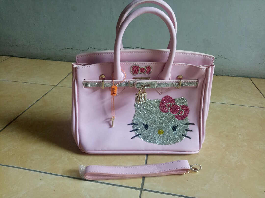 Hermes Hello Kitty Baby Pink, Fesyen Wanita, Tas & Dompet di Carousell