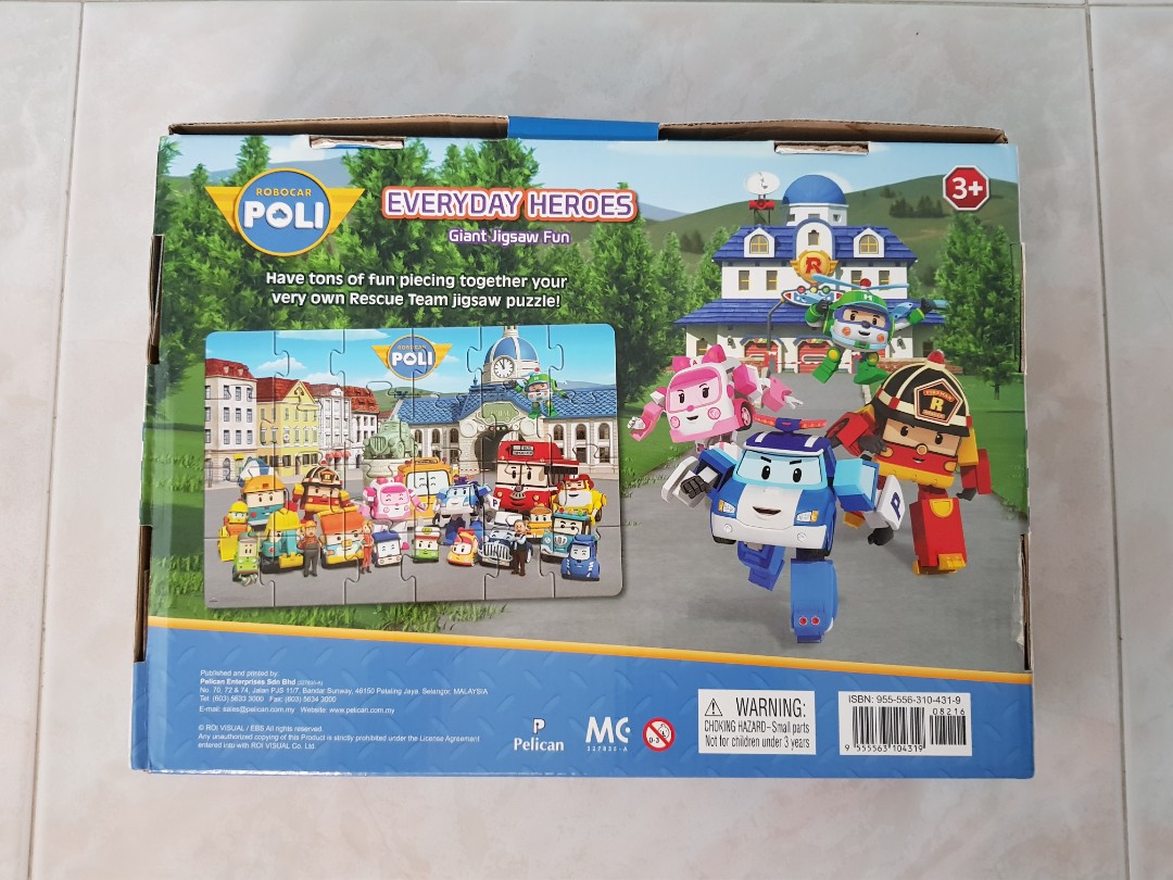 Robocar Poli 24 Giant Jigsaw Puzzle Pieces, Hobbies & Toys, Toys ...