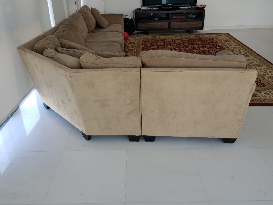 Free!!! Moving! Large microfiber "L" shaped sectional sofa, Furniture ...