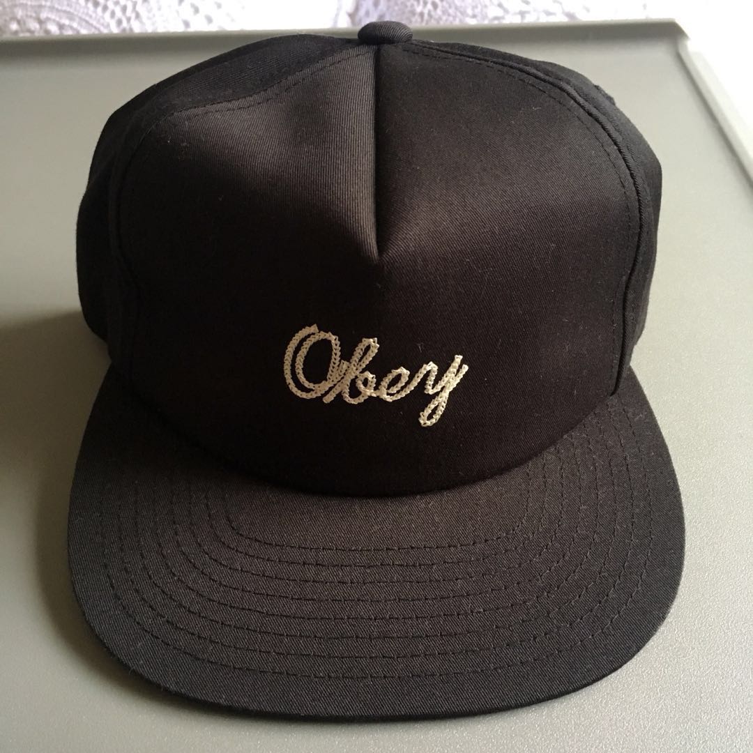 Obey Euclid Strapback Cap in BLACK, Men's Fashion, Watches ...