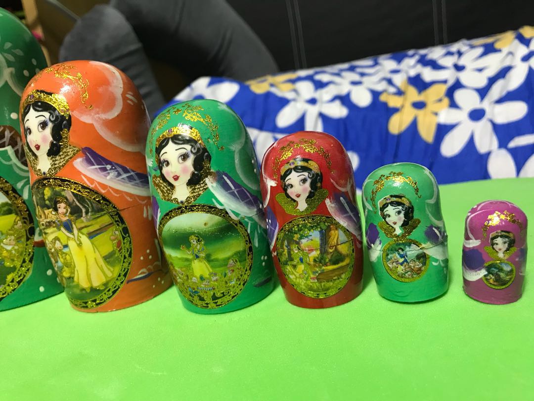 Rare Snow White Matryoshka Nesting Dolls (7 parts), Women's Fashion ...