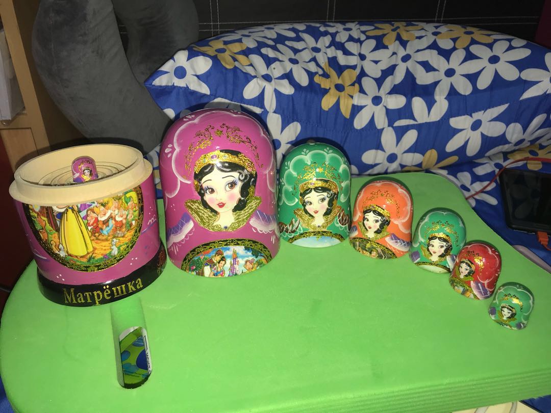 Rare Snow White Matryoshka Nesting Dolls (7 parts), Women's Fashion ...