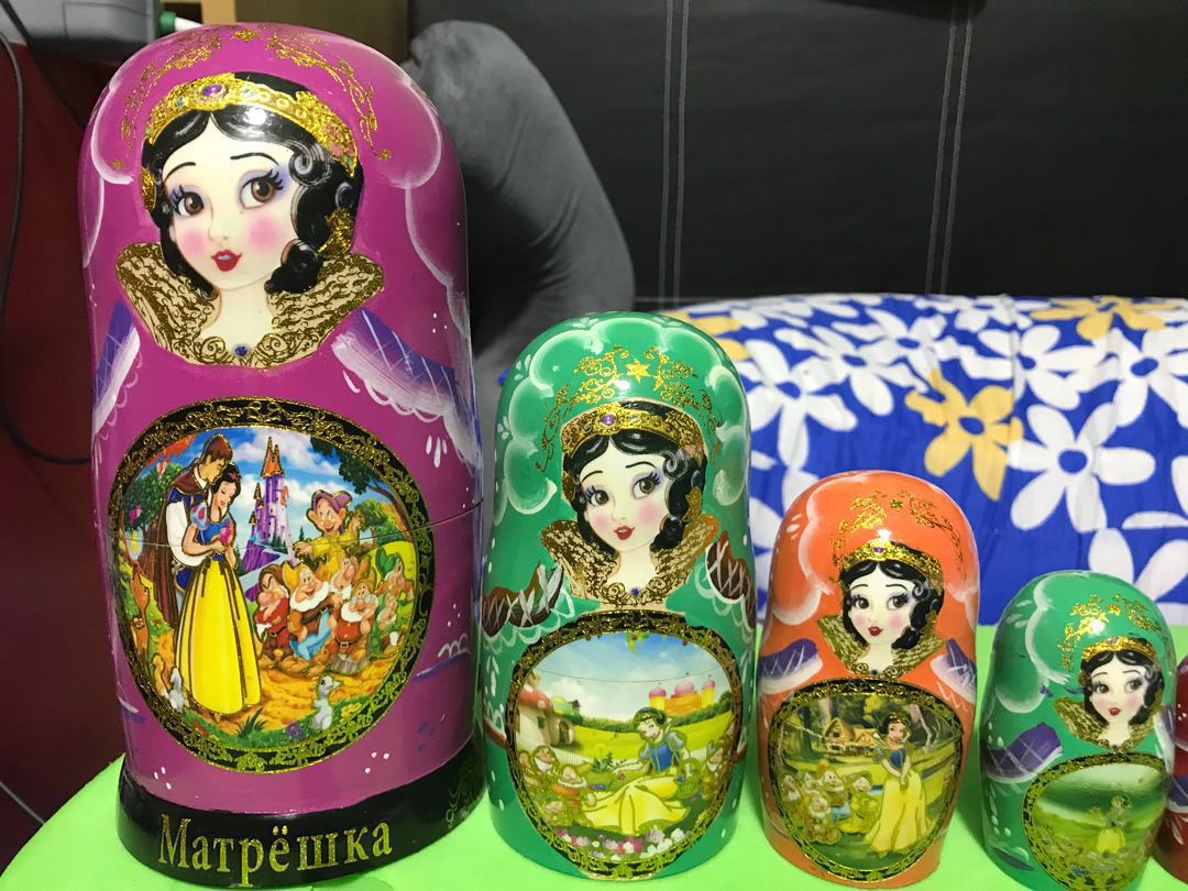 Rare Snow White Matryoshka Nesting Dolls (7 parts), Women's Fashion ...