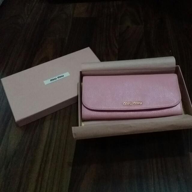 Used Authentic Mui Mui Wallet, Luxury, Bags & Wallets on Carousell