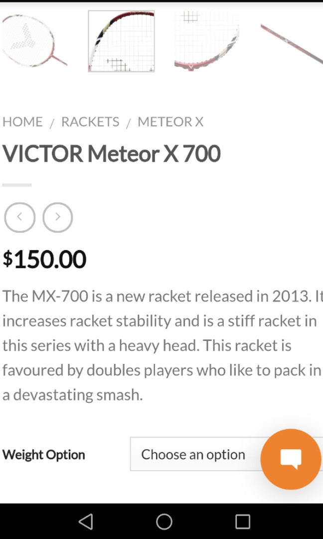 Victor Meteor X 700, Sports Equipment, Sports & Games, Racket & Ball ...