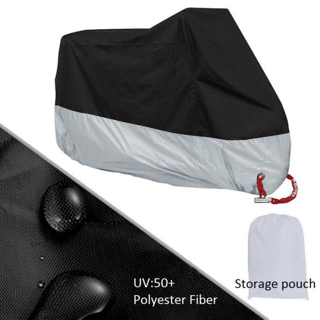 Canvas Waterproof Motorcycle Motorbike Cover Black Silver, Motorcycles ...