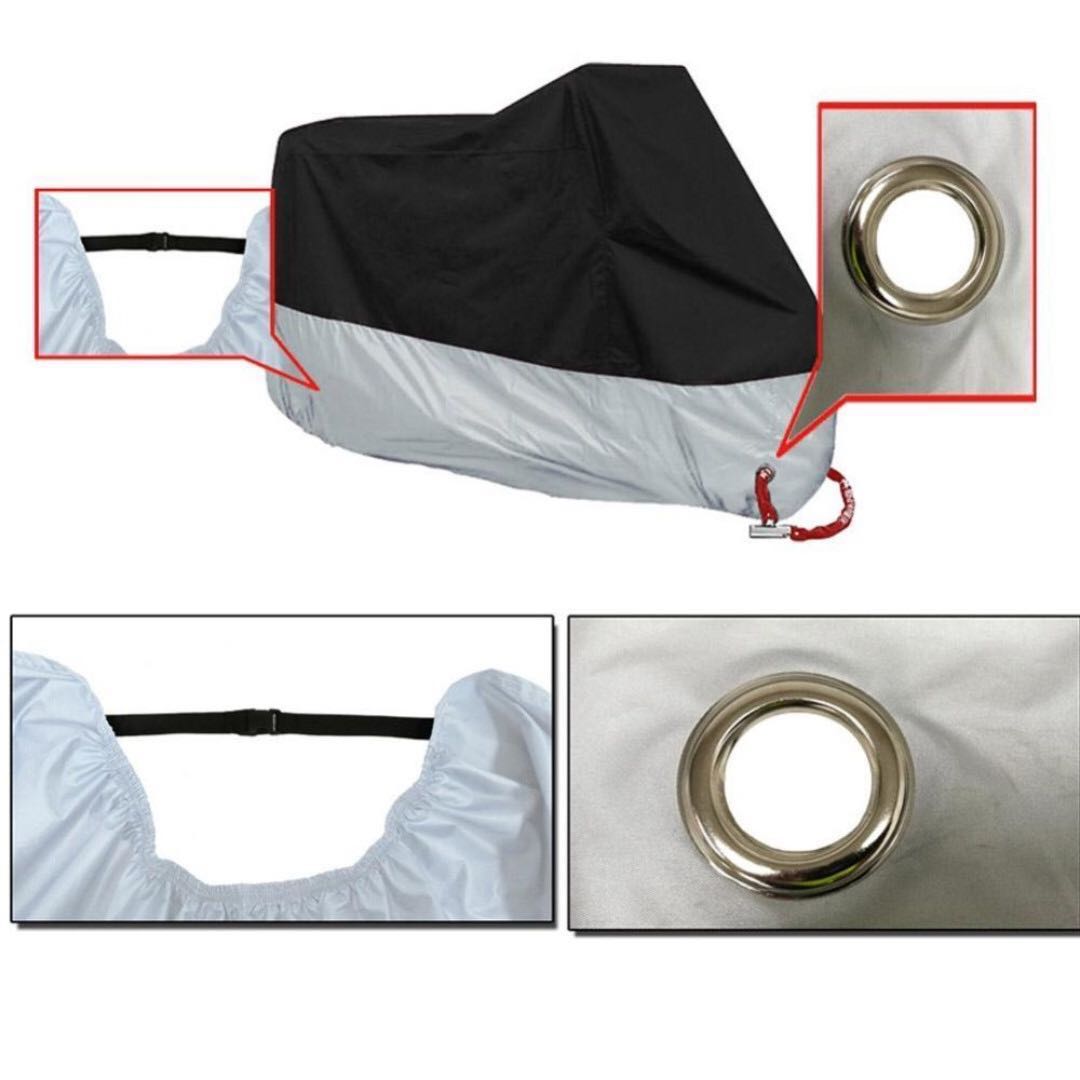 Canvas Waterproof Motorcycle Motorbike Cover Black Silver, Motorcycles ...
