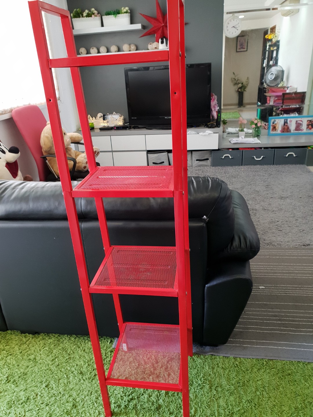 IKEA RED COLOUR METAL SHELF UNIT, Furniture & Home Living, Furniture ...
