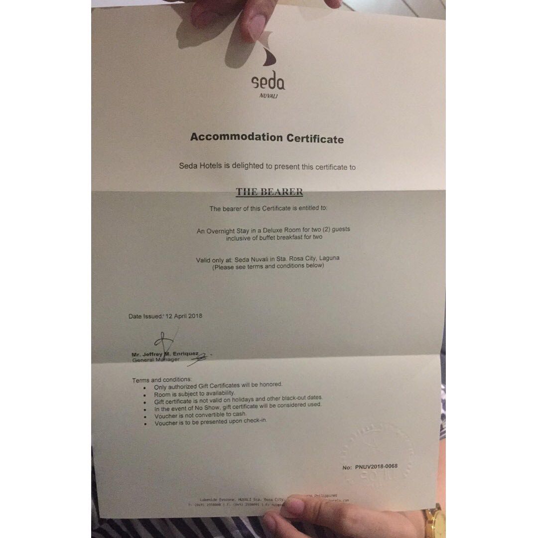 Seda Hotel, Tickets & Vouchers, Vouchers on Carousell