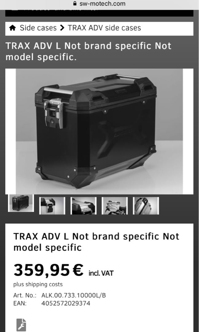 Trax ADV Aluminium LEFT side case, Motorcycles, Motorcycle Accessories ...