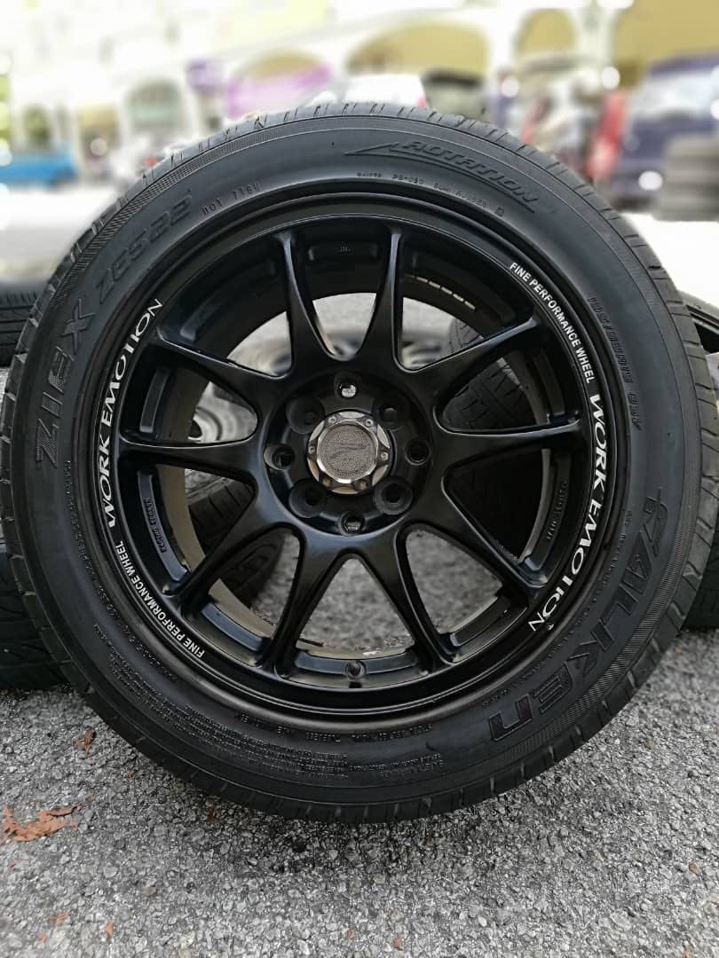 Work emotion 15 inch sports rim wira tyre 70%. * jual mora mora*, Auto ...