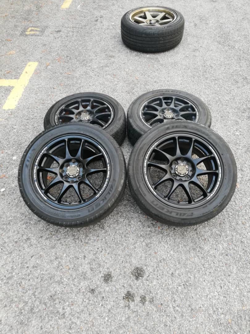 Work emotion 15 inch sports rim wira tyre 70%. * jual mora mora*, Auto ...