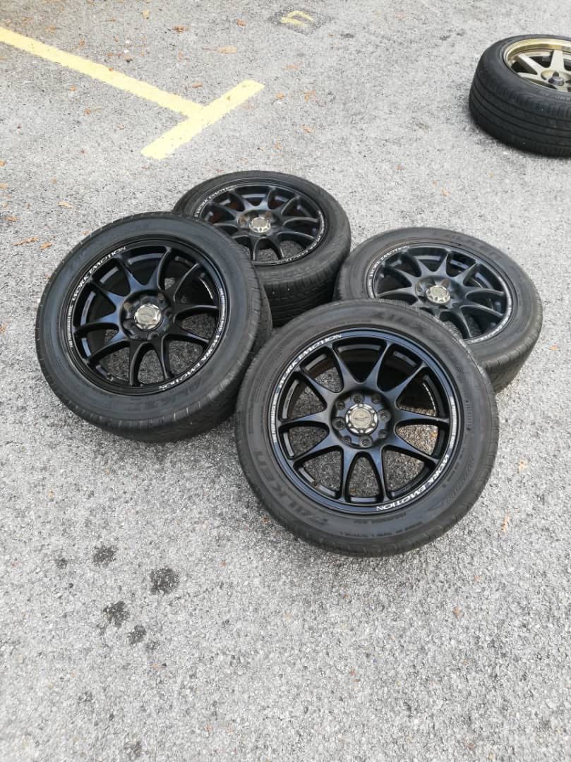 Work emotion 15 inch sports rim wira tyre 70%. * jual mora mora*, Auto ...