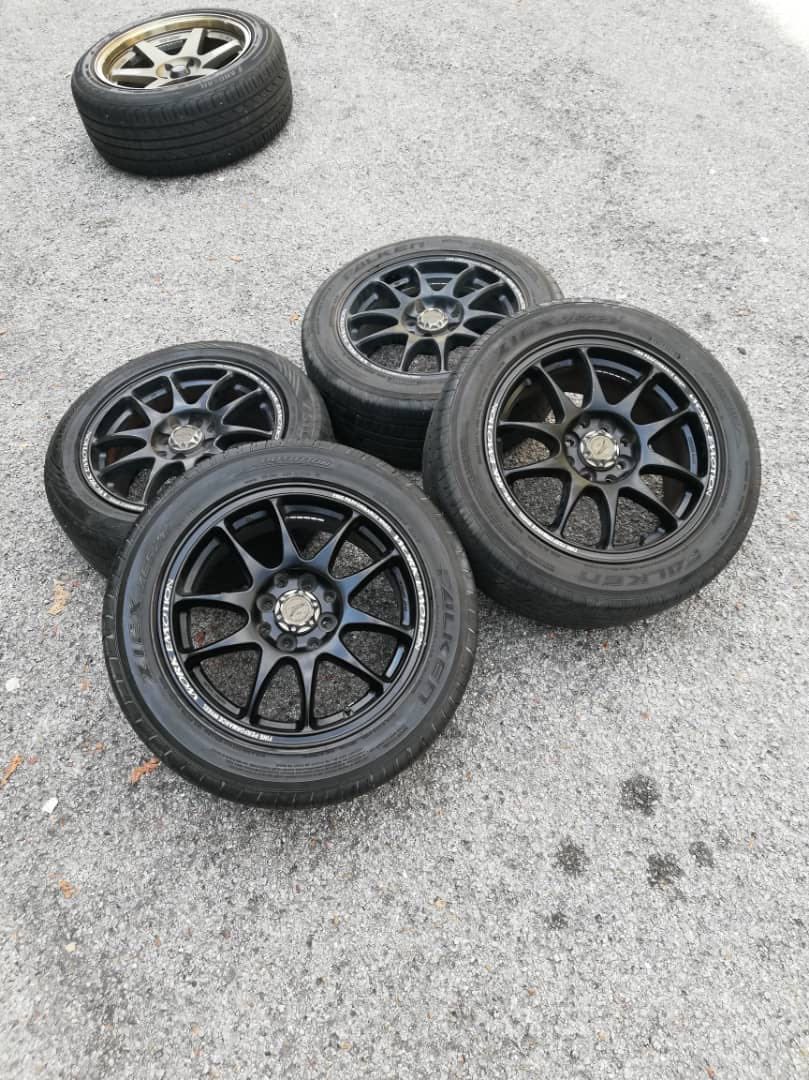 Work emotion 15 inch sports rim wira tyre 70%. * jual mora mora*, Auto ...