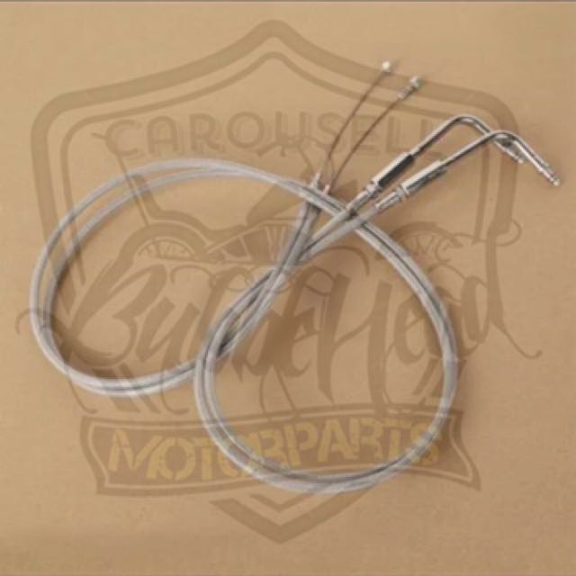 48" 120cms Braided Harley Throttle Cable, Motorcycles, Motorcycle ...
