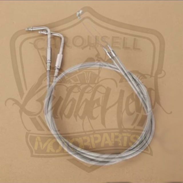 48" 120cms Braided Harley Throttle Cable, Motorcycles, Motorcycle ...