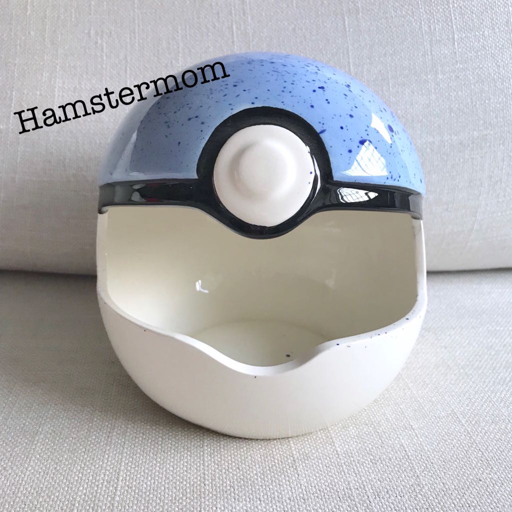 Hamster Blue Pokeball Ceramic Hideout House Toy, Pet Supplies, Homes ...
