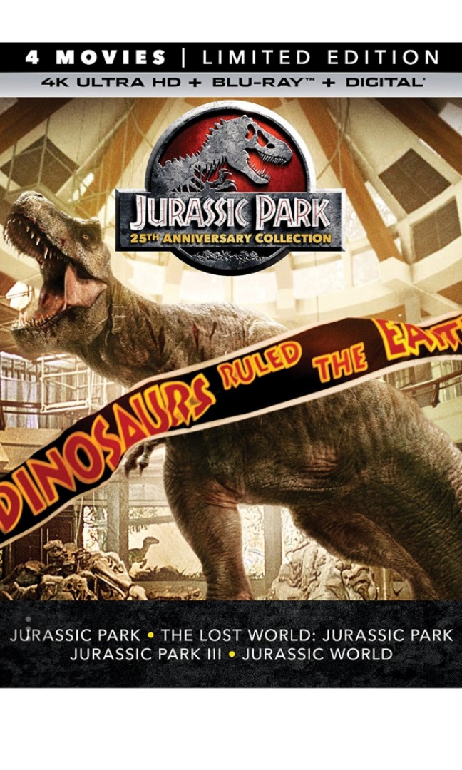 Jurassic Park Collection 4K Blu ray: 25th Anniversary Collection ...