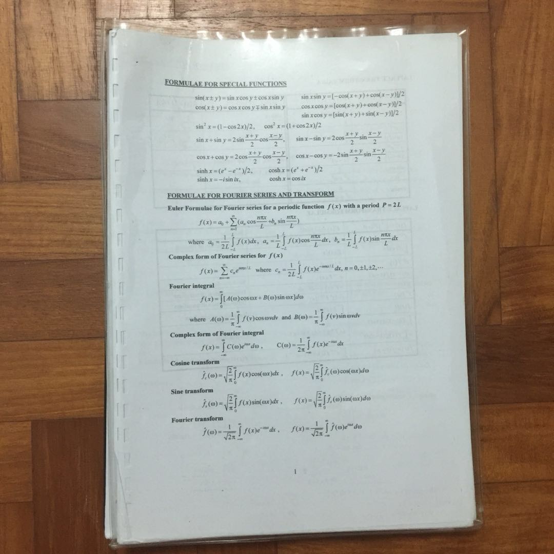 Ma2006 Engineering Mathematics Lecture Notes Tutorials With Full Solutions And Pyp Hobbies