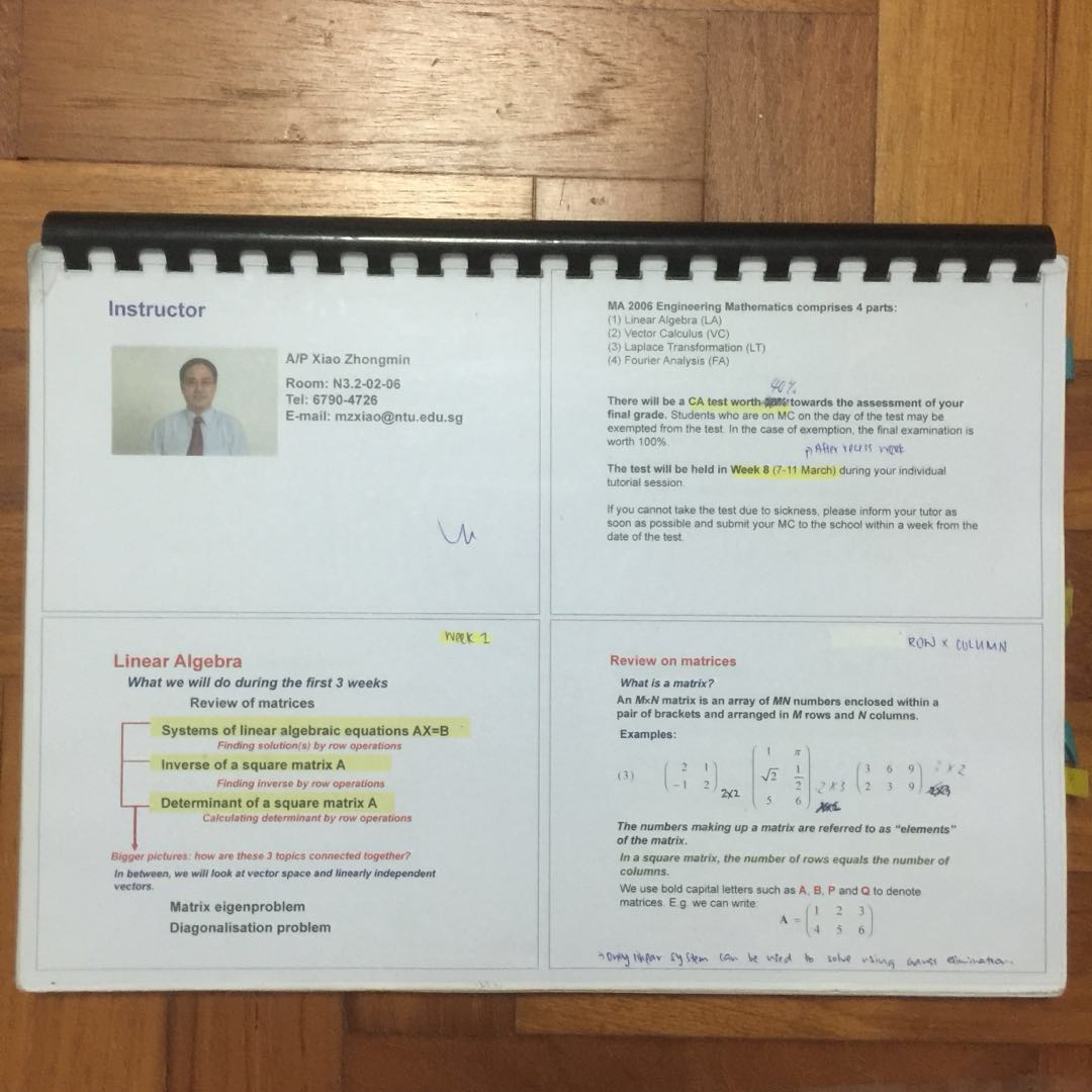 Ma2006 Engineering Mathematics Lecture Notes Tutorials With Full Solutions And Pyp Hobbies