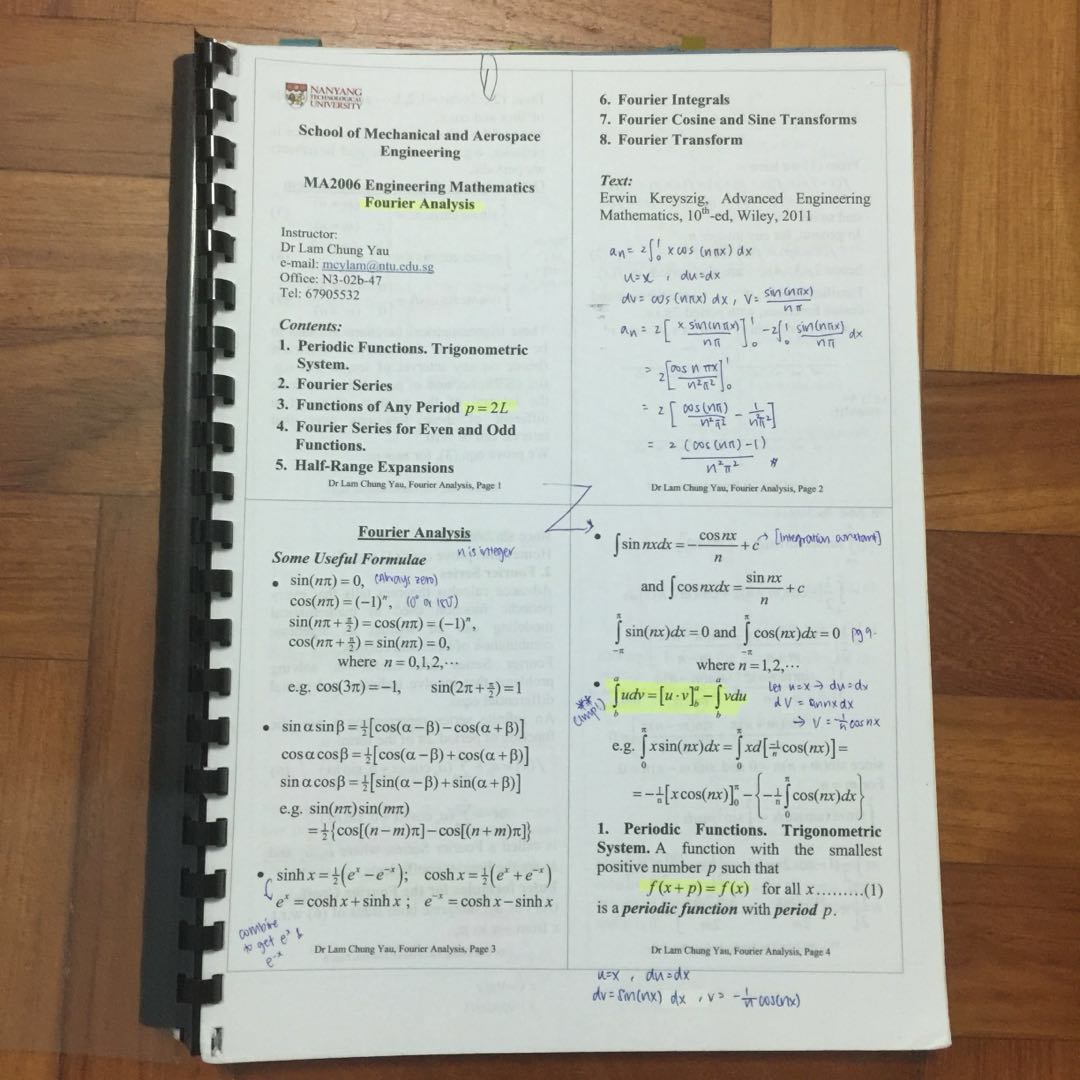 Ma2006 Engineering Mathematics Lecture Notes Tutorials With Full