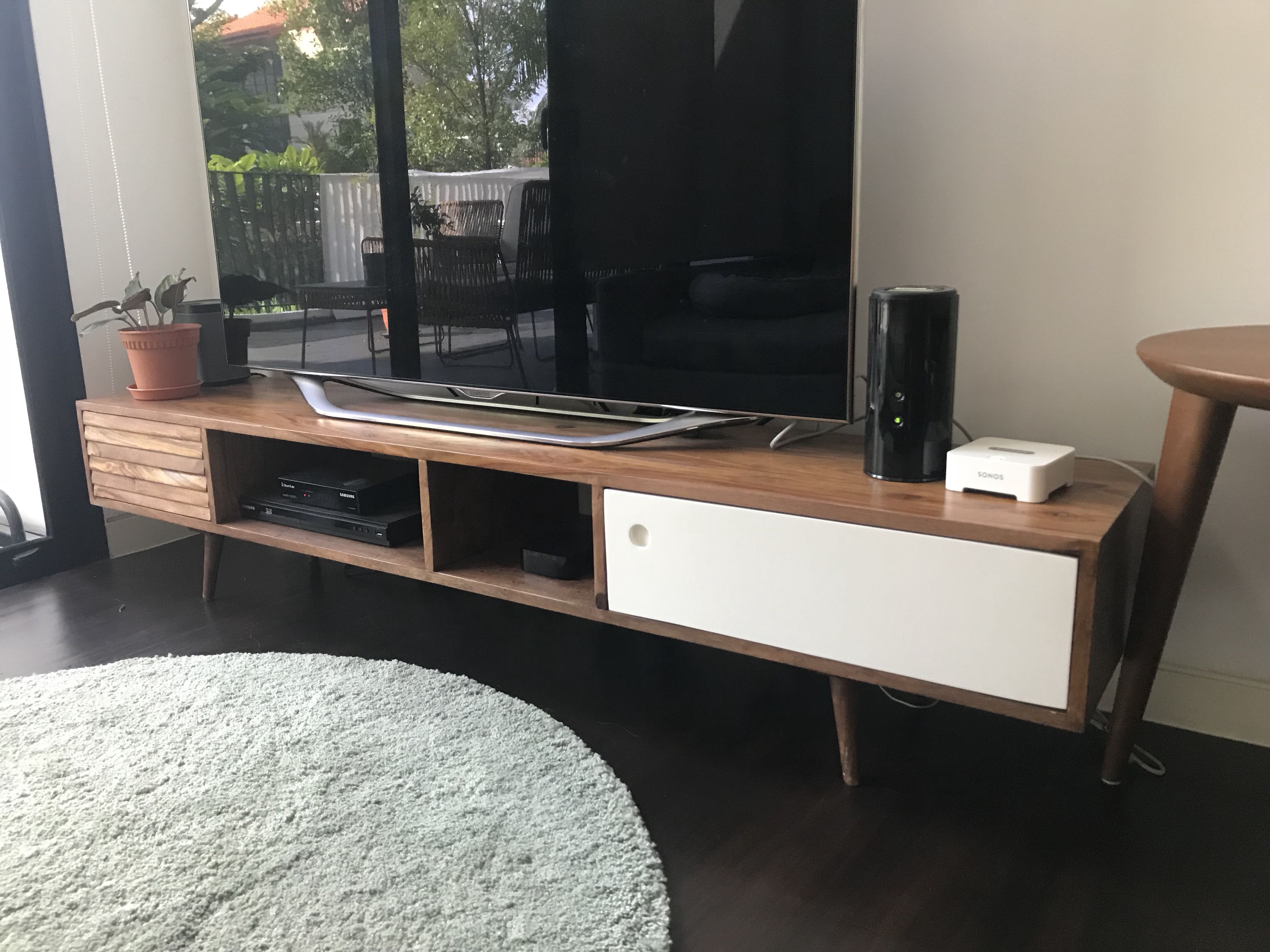 Scandi retro TV console, solid wood, Furniture & Home Living, Furniture ...