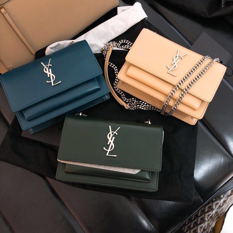 YSL mini sunset clutch, Women's Fashion, Bags & Wallets, Cross-body ...