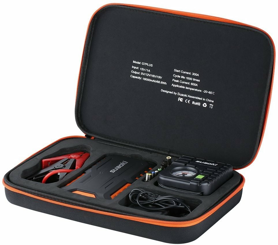 High Power 600A Suaoki G7 Plus Car Jump Starter Battery 18000mAh with ...