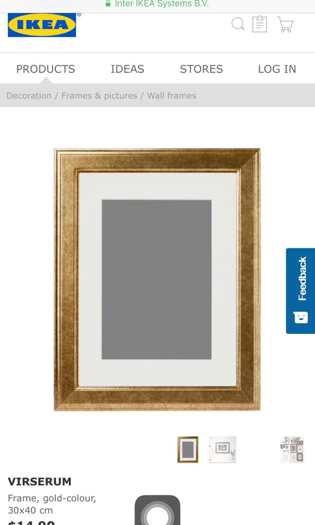 ikea GOLD photo frame, Furniture & Home Living, Home Decor, Frames ...