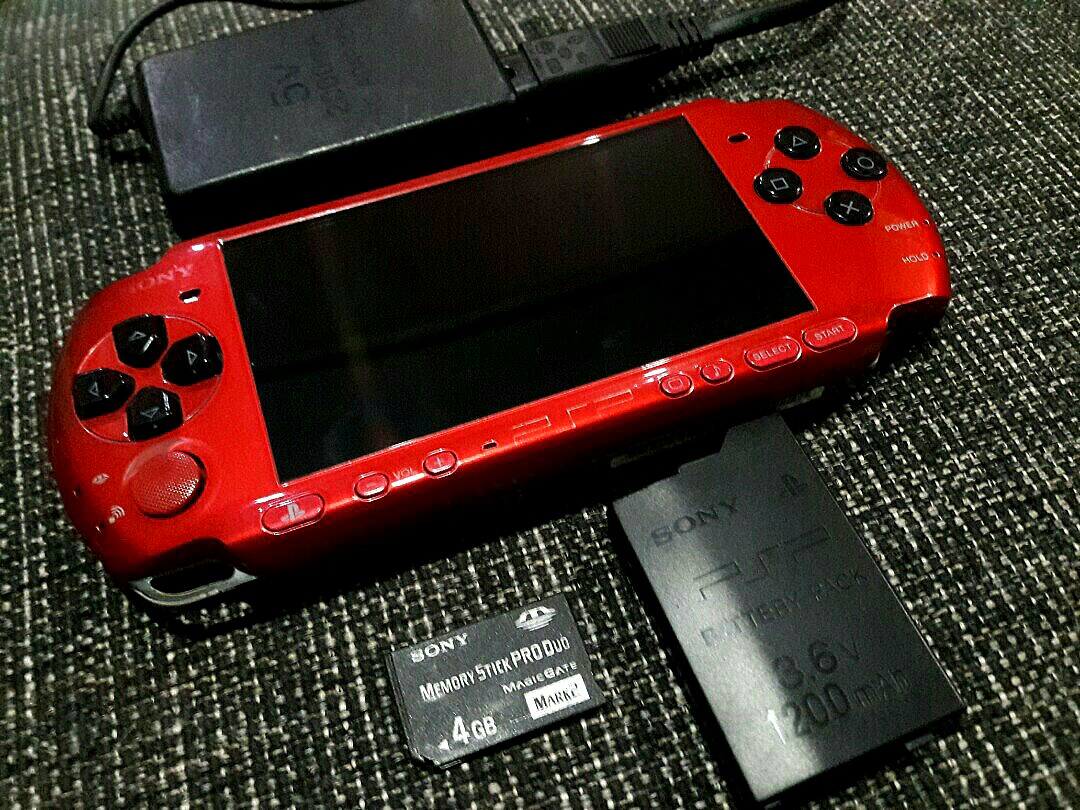 Psp slim 3000 Red V6.60 Downloadable, Video Gaming, Video Game Consoles, PlayStation on Carousell