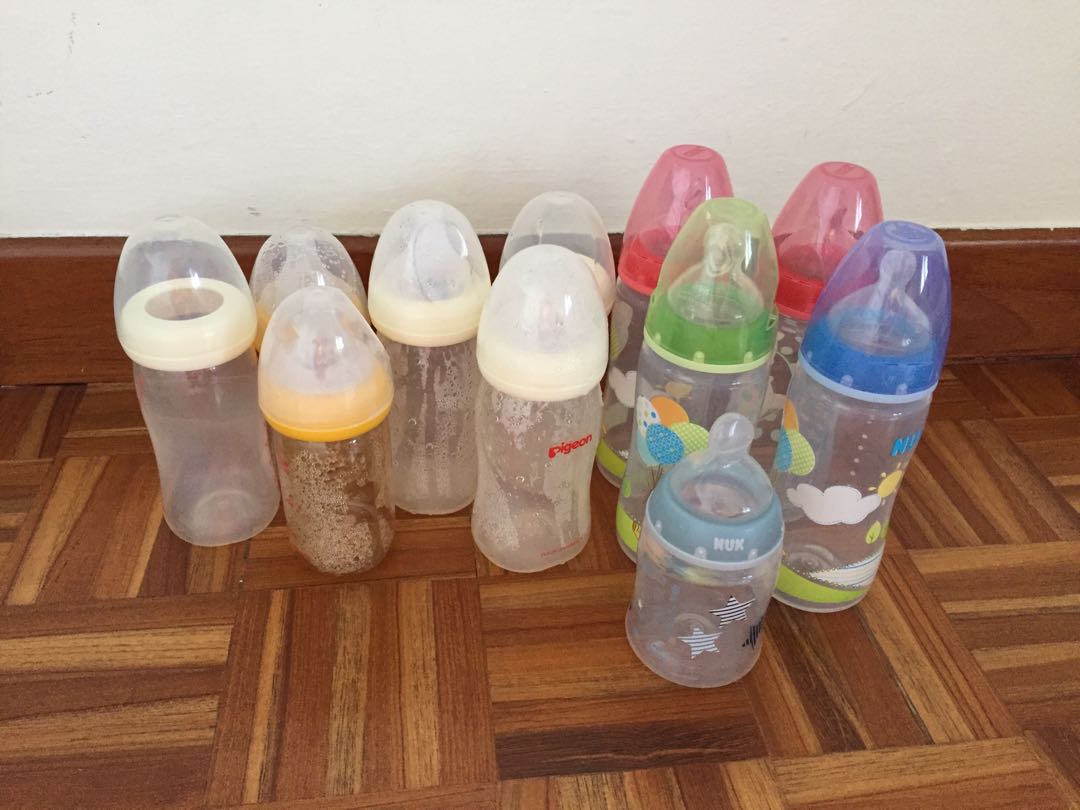 11 random milk bottles, Babies & Kids, Nursing & Feeding, Breastfeeding ...