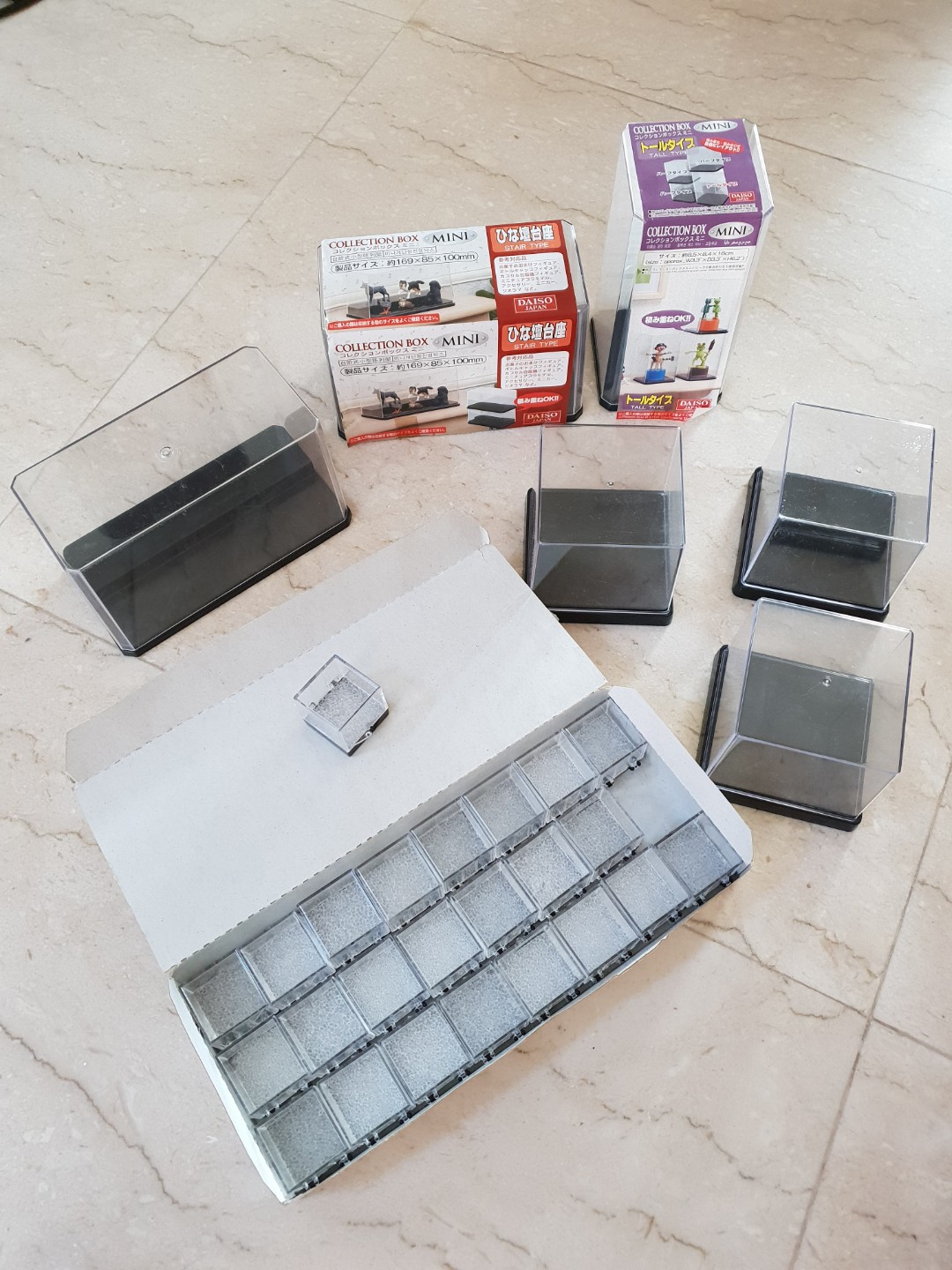 6 Acrylic Clear Display Case Mineral Specimen Box Gems Figures Models ...