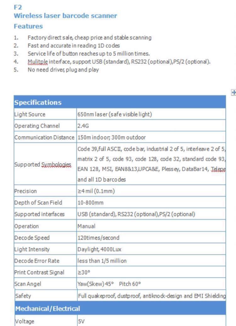 NETUM USB Wired (F5) laser / (F20) CCD or WireLess (F2) laser or CCD 1D ...