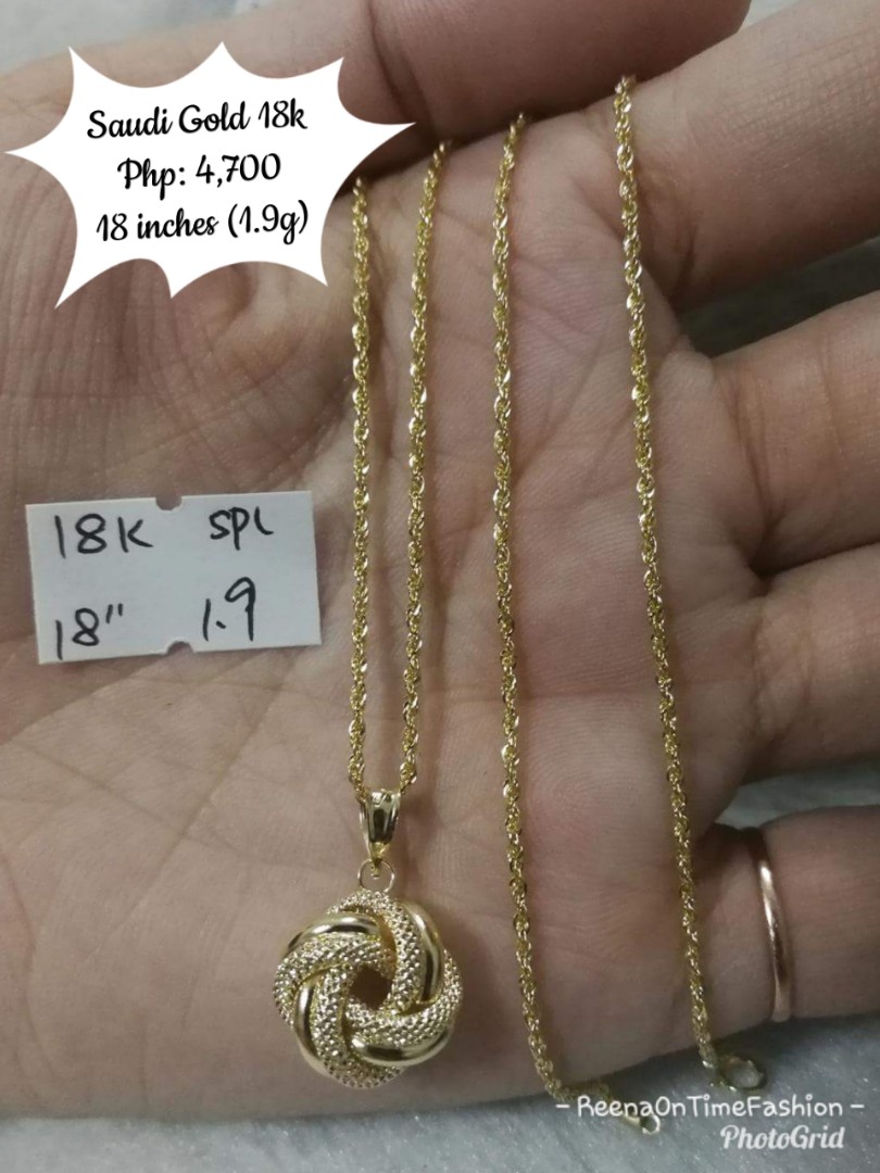 Saudi Gold 18k Necklace, Women's Fashion, Jewelry & Organizers ...