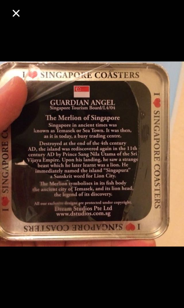 Singapore Merlion Coasters Brand New in Set Box, Furniture & Home ...