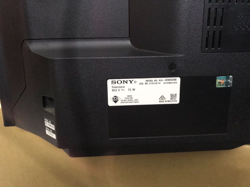 Sony BRAVIA SMART TV -KDL40W600B, TV & Home Appliances, TV ...