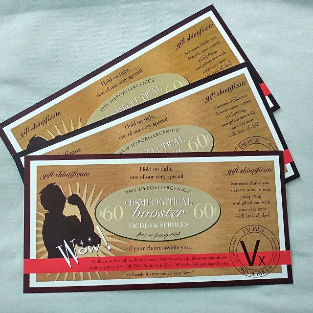 VMV Hypoallergenics VX Facial Skin Services Gift Skintificate, Tickets ...