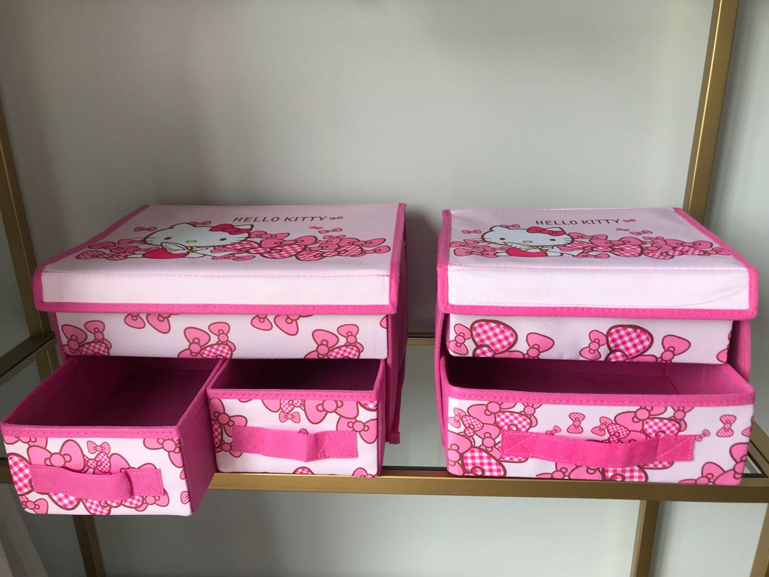 Hello Kitty Storage Box 1 Big n 1 small - 2 items, Furniture & Home ...