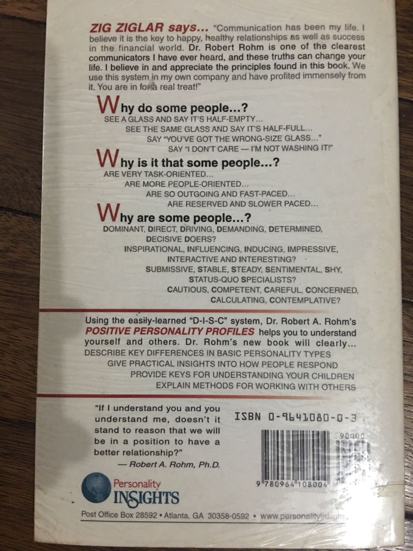 Positive Personality Profiles : DISC (Robert Rohm PhD), Hobbies & Toys ...