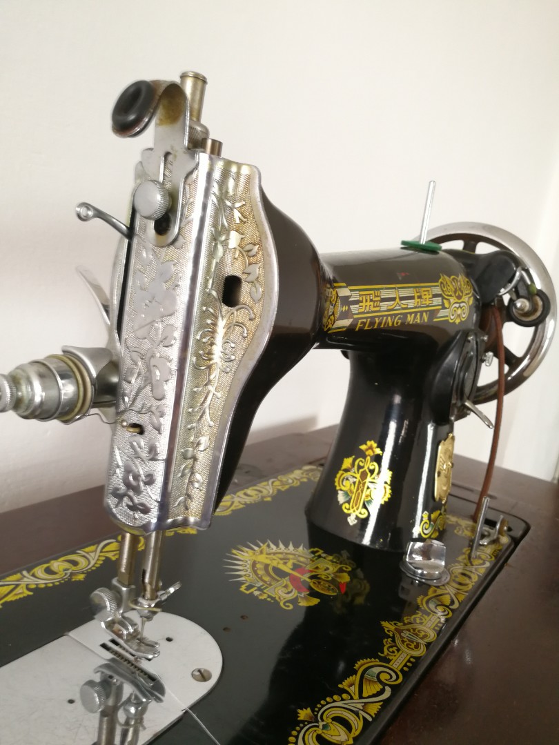 RARE!! Vintage Flying Man Sewing Machine, Furniture & Home Living, Home ...