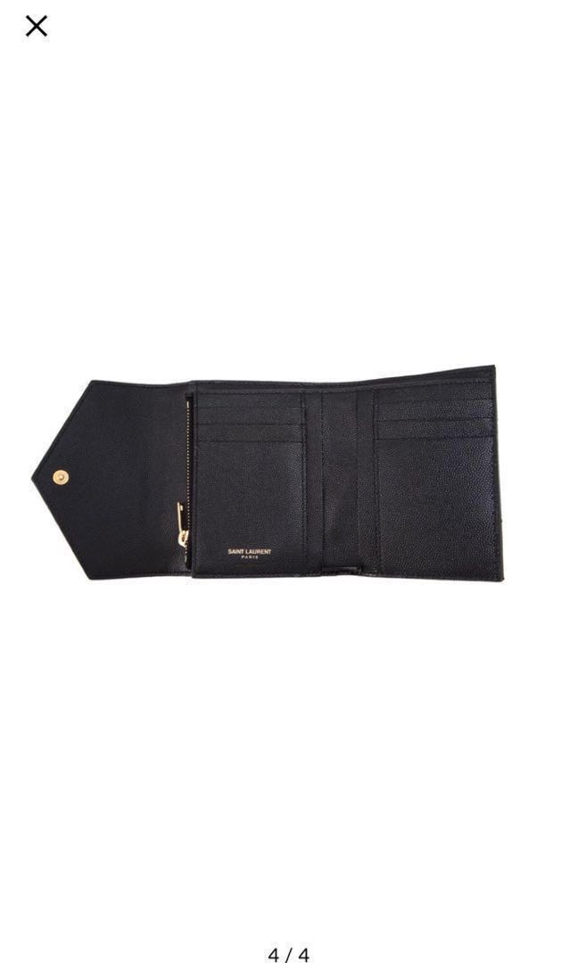 YSL yee saint laurent wallet COMPACT TRI-FOLD MONOGRAM WALLET IN BLACK ...