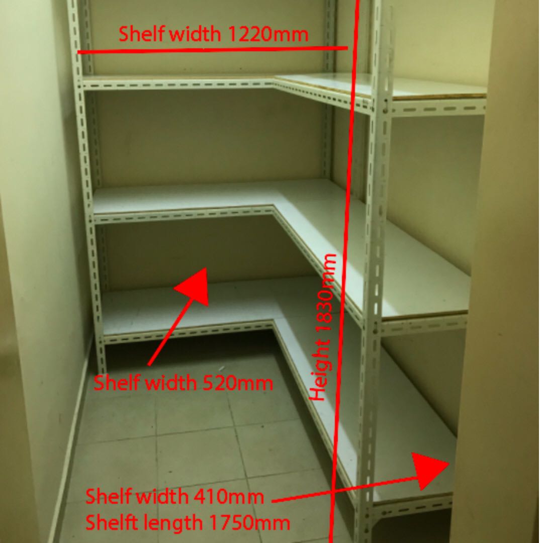 FREE L shape racking system / bomb shelter rack, Furniture & Home ...