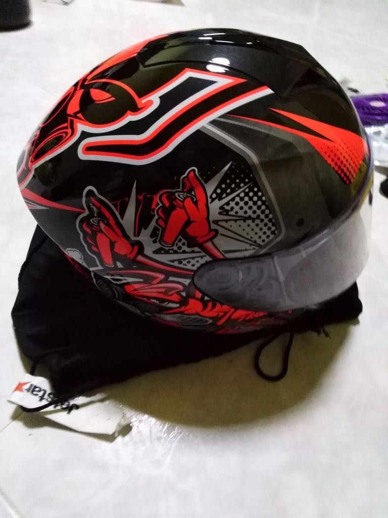 HONDA H2C full face helmet with inner shade, Motorcycles, Motorcycles ...