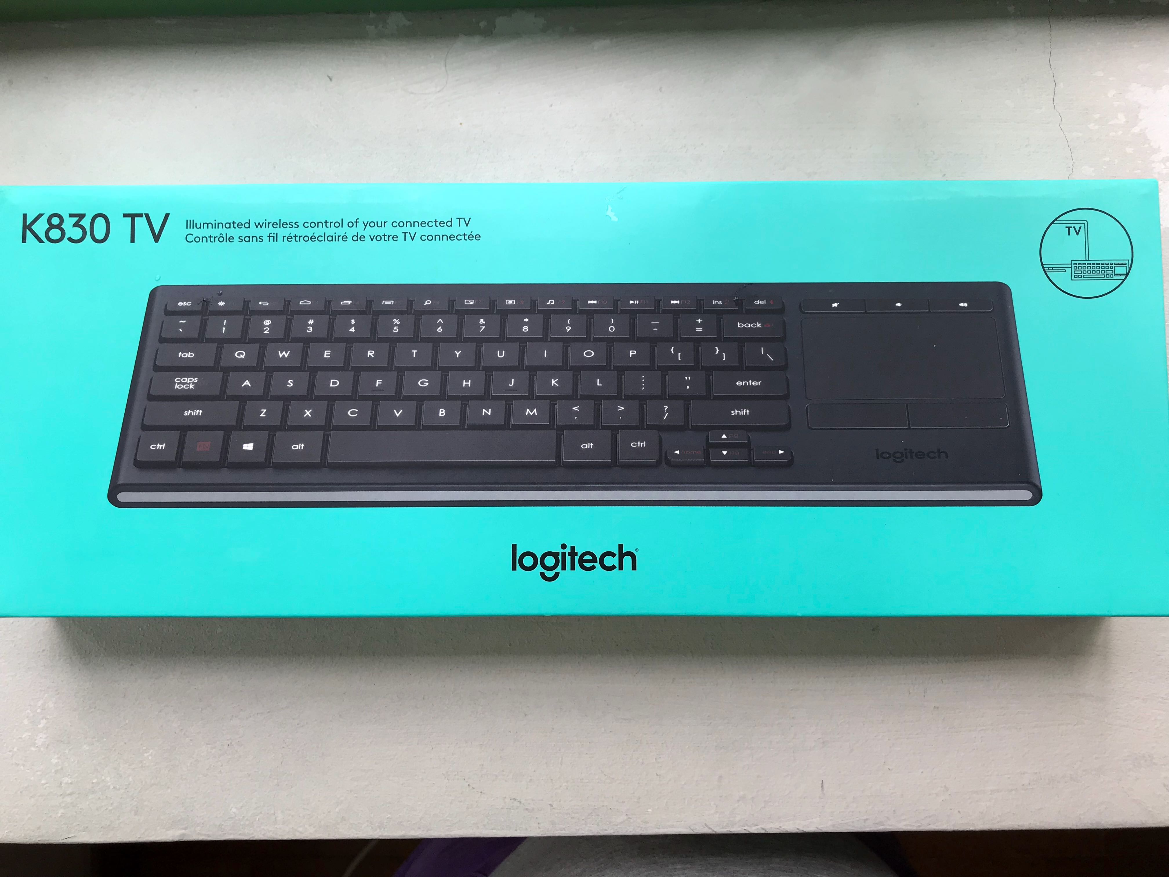 Logitech K830TV illuminated wireless keyboard, Computers & Tech, Parts ...