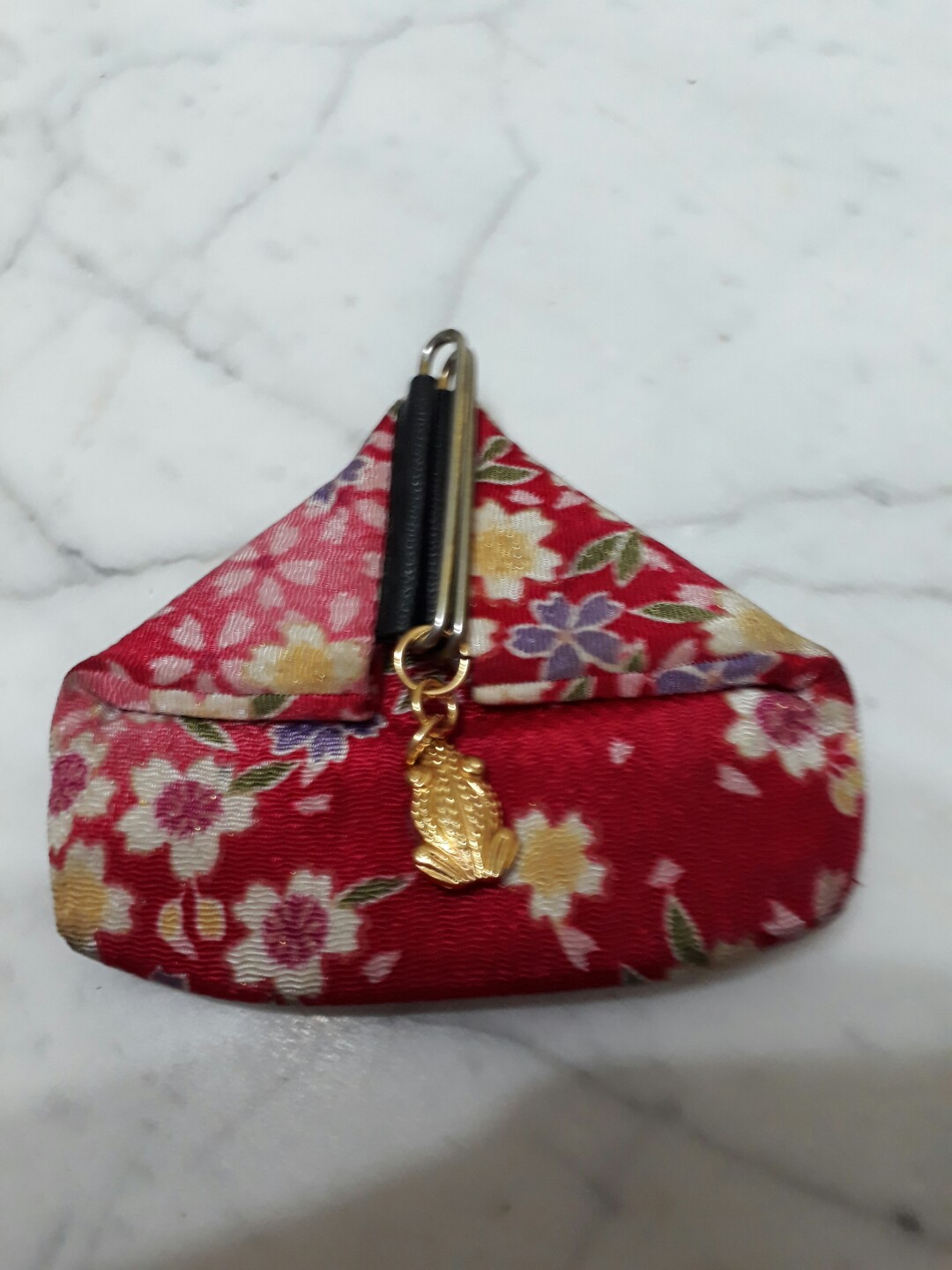 vintage Japanese Hato Hasi floral brocade fabric coin purses w frog ...