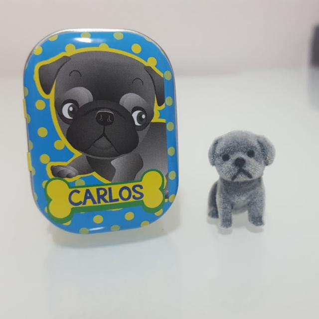 Carlos Puppy Friends Club Mini Velvet Dog Figurine With Mini Tin Metal ...